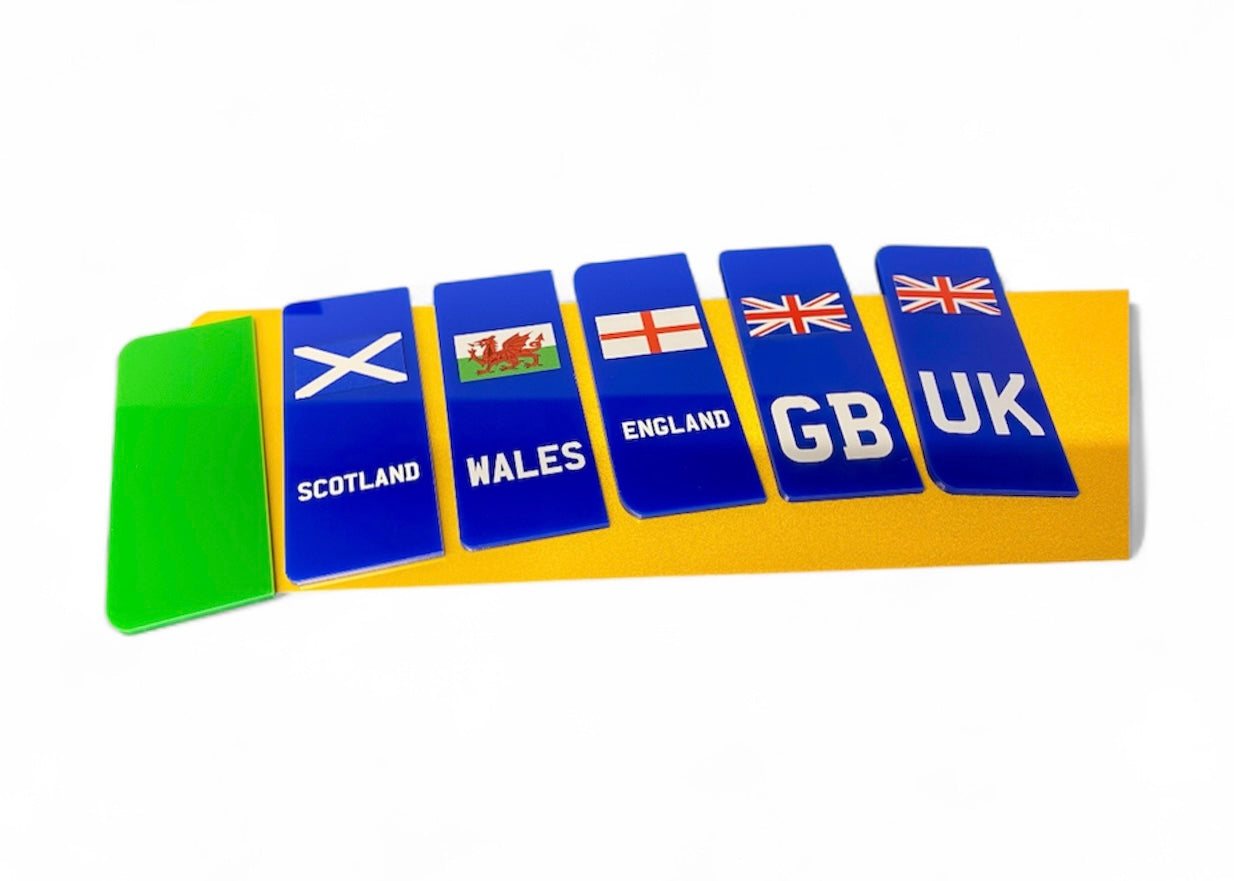 NUMBER PLATE BADGE FLAG - PAIR – Asscher Design Ltd